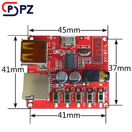 3.7-5V Bluetooth 4.1 Audio Decoder MP3 Player Board Micro USB TF SD ...