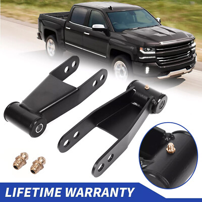 2" Rear Drop Shackles Kit for Chevy Silverado GMC Sierra 1500 C1500 ...