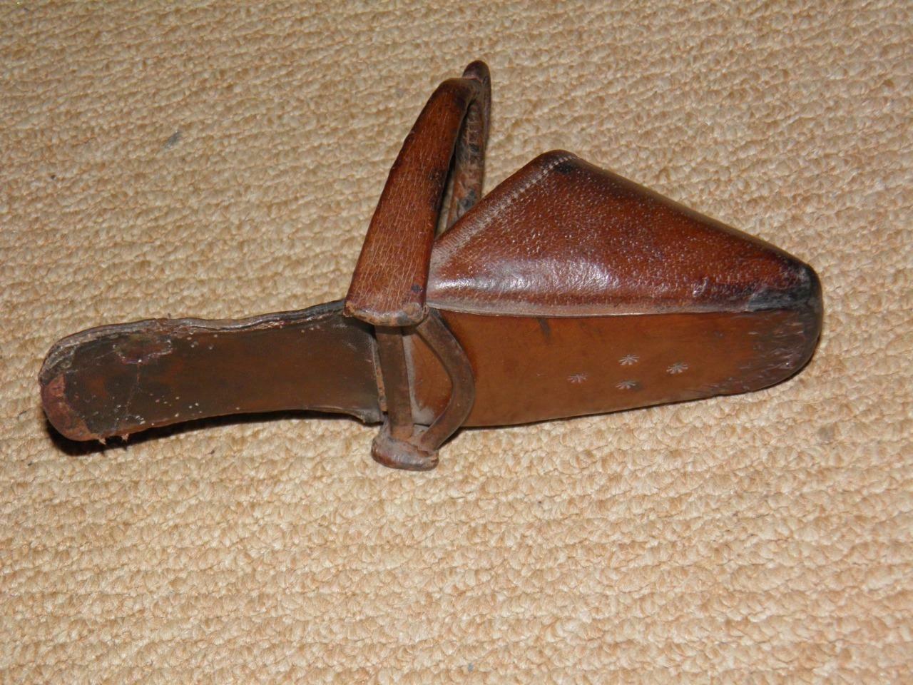 ANTIQUE SIDE SADDLE LEATHER SLIPPER STIRRUP .side saddle. Circa 1850 ...