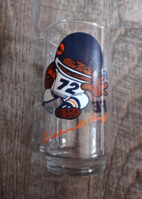 1980s FRIDGE FEVER Chicago Bears William Refrigerator Perry GLASS No ...