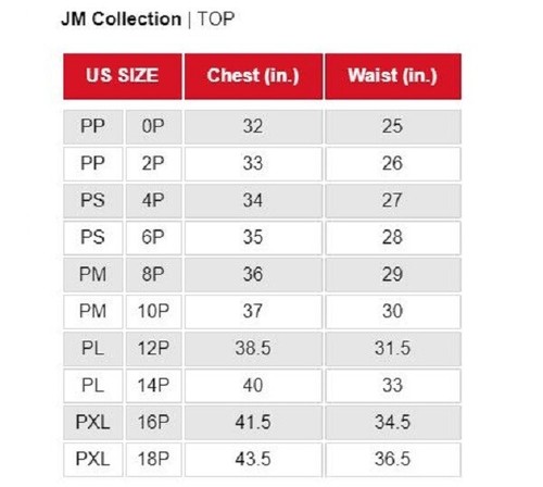 JM Collection Womens Petite PP Multicolor Printed 3/4 Sleeve Top NWT ...