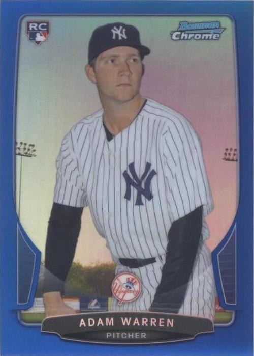 2013 Bowman Chrome - Adam Warren #81 Blue Refractor /250 (RC) for sale ...