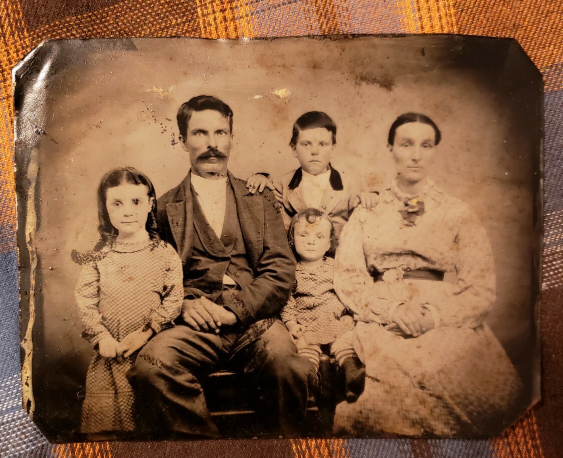 Tintype of 1870s Western Cowboy and Family! Great Image! Pioneers. | eBay