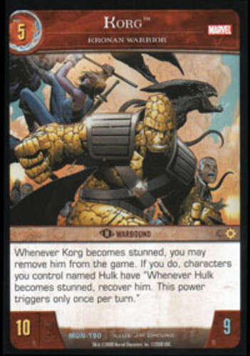 VS System: Korg, Kronan Warrior [Played] Marvel Universe TCG CCG ...