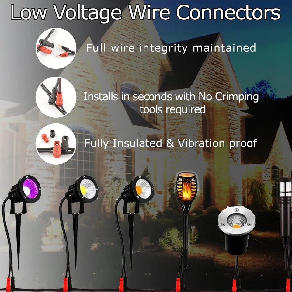 Low Voltage Quick Disconnect 12-16 Gauge Piercing Connectors (50 Pack ...