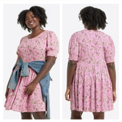 draper james SIZE 1x lee ann floral smocked pink dress | eBay