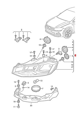 Genuine VW Polo Derby Vento-IND halogen twin headlights 2G2941005 | eBay