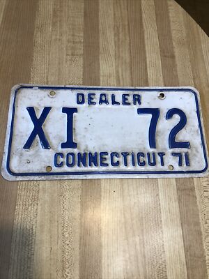 1971 Connecticut Dealer License Plate XI 72 | eBay