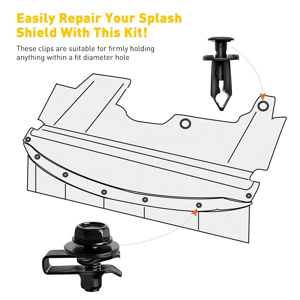 For Nissan Body Bolts & U-nut Clips - M6 Engine Under Cover Splash ...