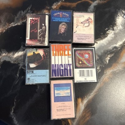 LOT OF 7 Rock cassettes Steve Perry, The Cars, Three Dog Night, Journey ...