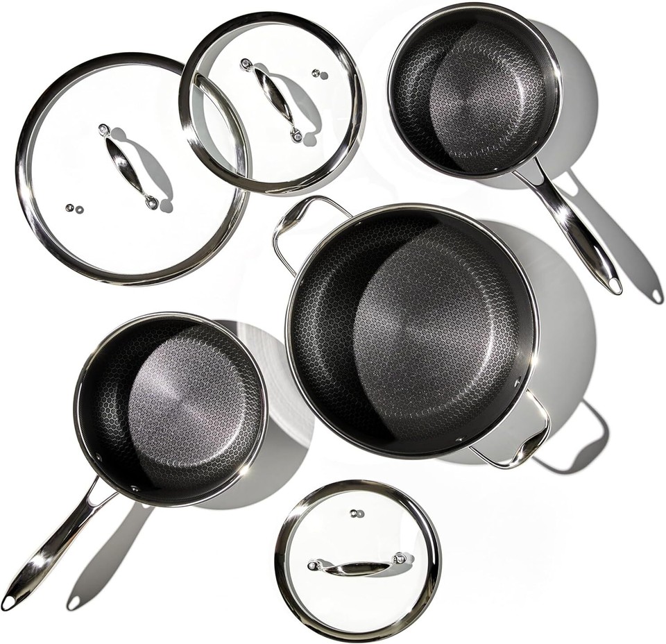 6-Piece Pot Set with Trivets, 2, 3, and 8-Quart Pots with Tempered ...