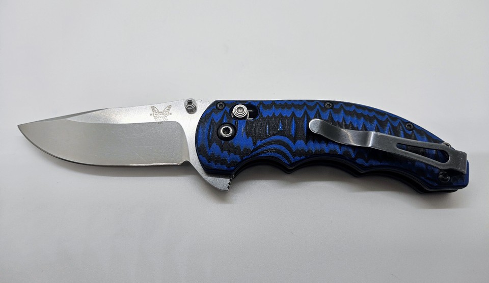 Benchmade 300S-1 Butch Ball AXIS Lock Flipper 154CM Combo Blade Blue ...