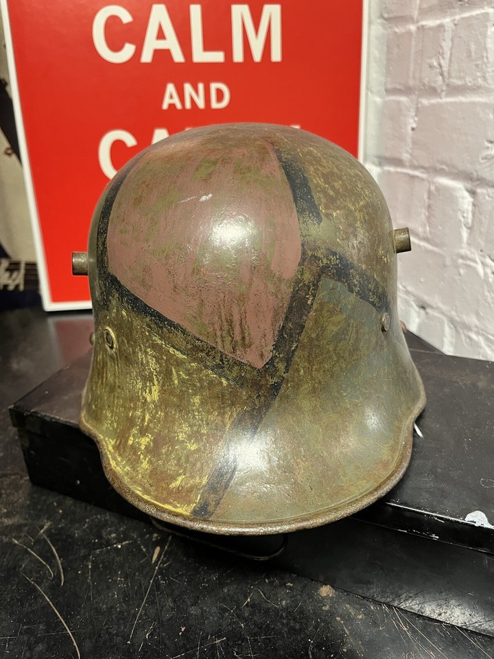 WW1 German Austrian Camo Steel Helmet | eBay UK