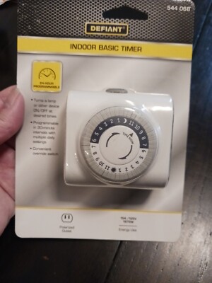 Defiant Indoor Basic Timer Lighting or other device on /off at desired times NEW | eBay