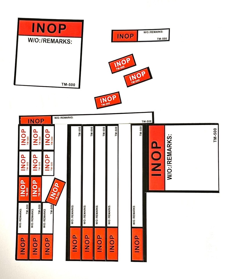 Sticker Sheet AIRBUS INOP inoperative unserviceable tag for pilots ...