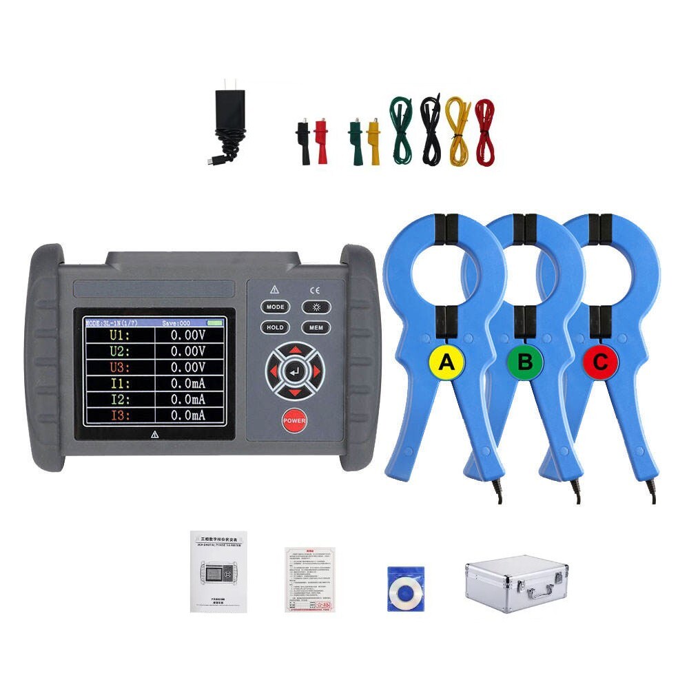 Three-phase Digital Phase VAmeter Voltammeter With Large Caliber Clamp ...