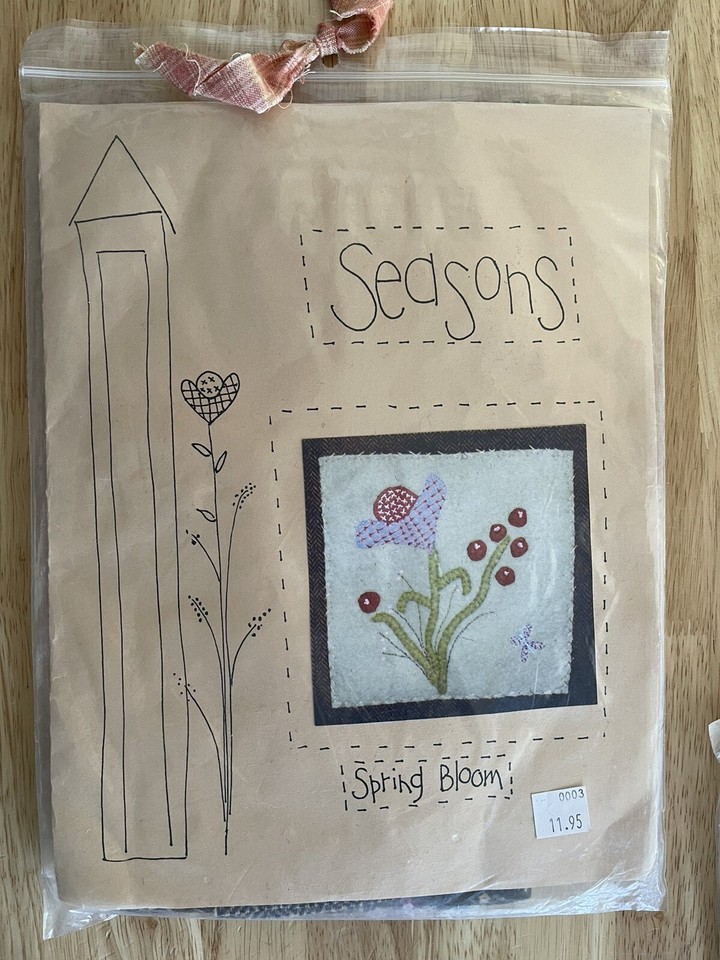 Seasons 59”x75” Wool & Wool felt Quilt Patterns Set JoAnn Mullaly 2003 ...