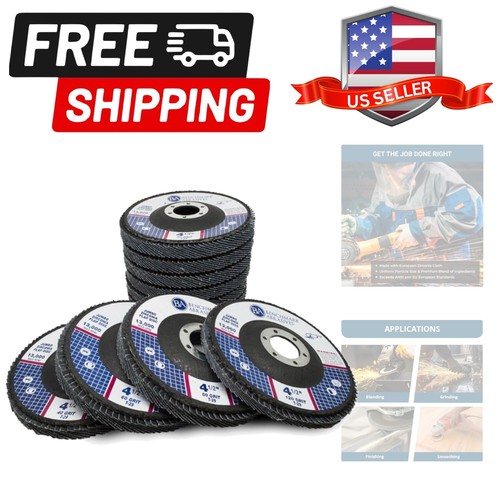 4.5" Zirconia Flap Discs 10 Pack Jumbo 29 Grits for Angle Grinder ...