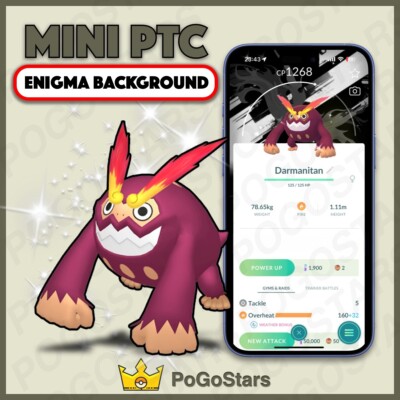 Pokémon PTC GO - Shiny Darmanitan - 80K Unova Enigma Special Background ...