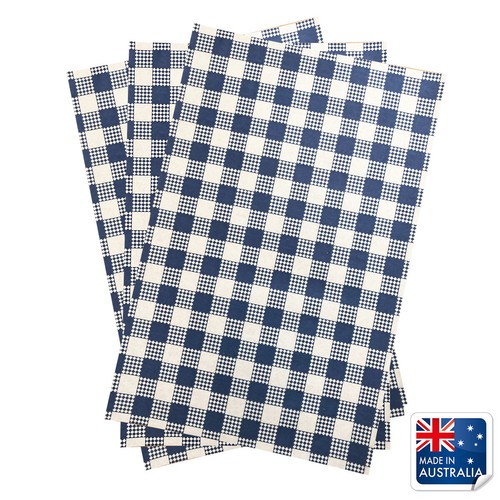 Greaseproof Paper Blue Gingham 190x300mm Pkt 200 Check Checked ...