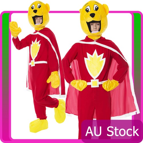 Mens SuperTed Costume Super Ted Teddy Bear 80s Adults Cartoon Book Week ...