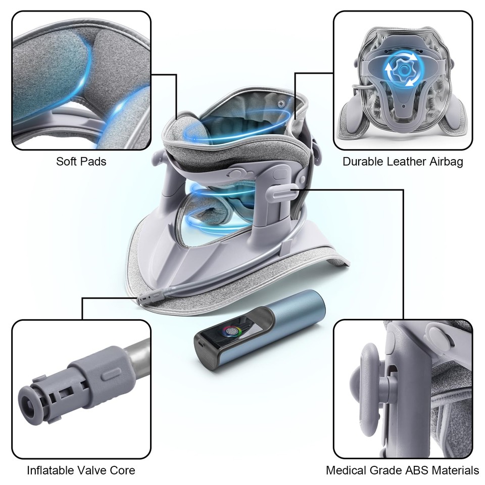 Cervical Neck Traction Device Fast Air Pump Neck Brace, Adjustable ...