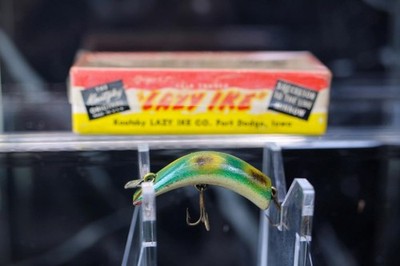 IN BOX - VINTAGE LAZY IKE FLY IKE KL-006 Frog wood fly rod jig lure ...