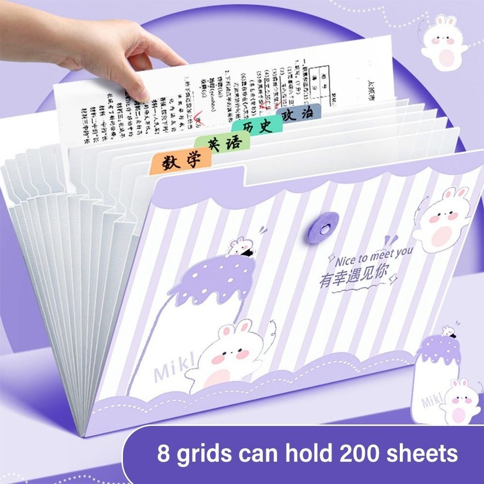 Large Capacity A4 File Folder 8/13 Pockets File Organizer Envelope ...