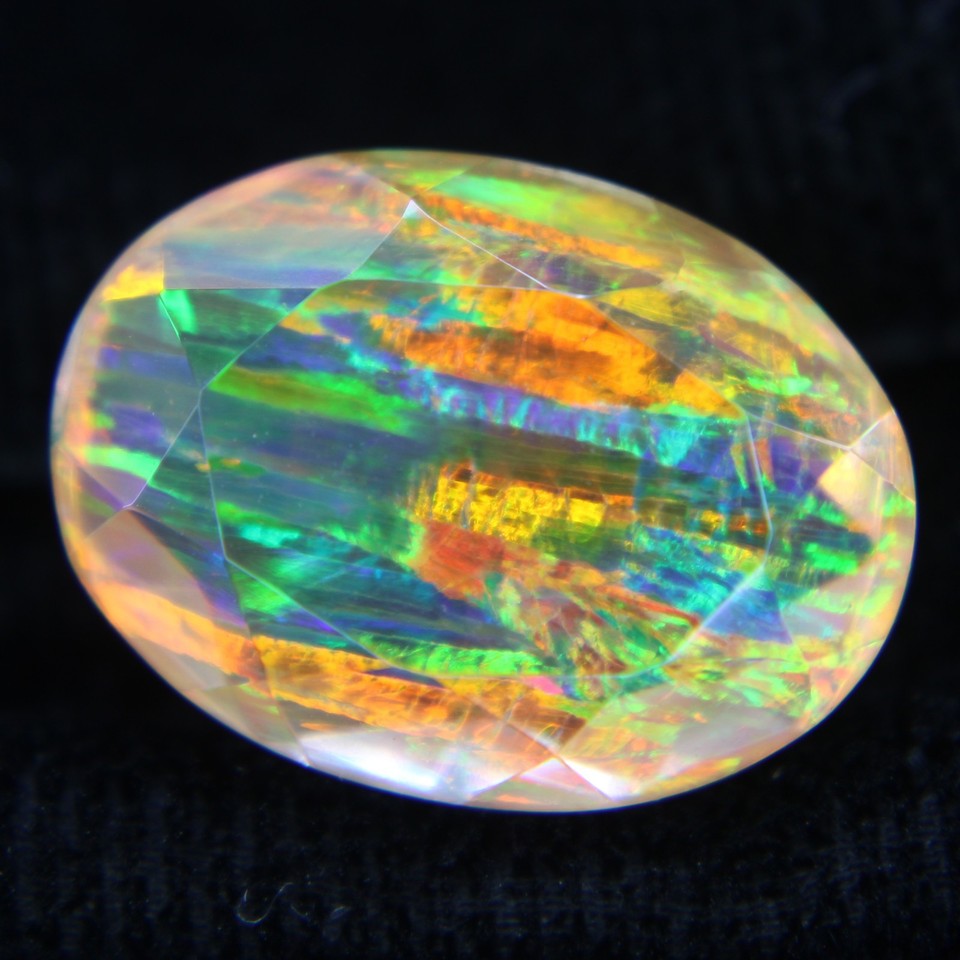 9.30 Ct Oval Shape Fire Opal Triplet Multi Color Loose Gemstones ...