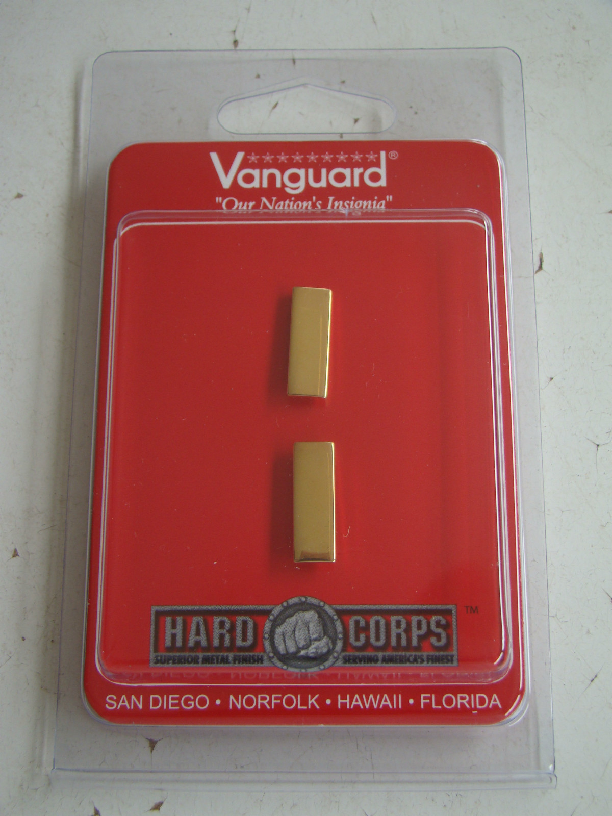 USMC US MARINE CORPS O-1 2ND LIEUTENANT 2LT GOLD SHIRT COLLAR RANK ...