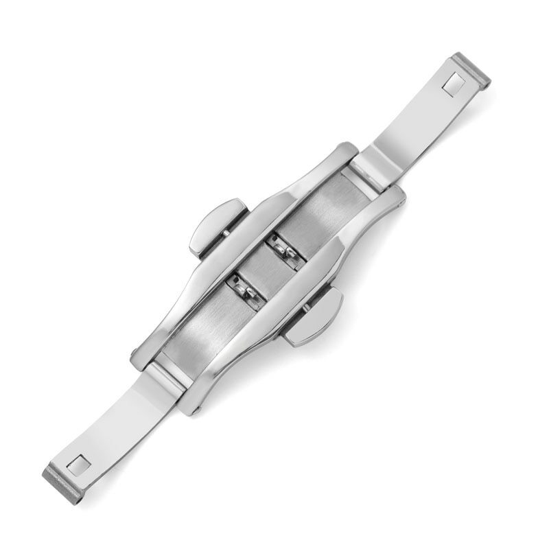 5mm 6mm Dual Press Buckle Butterfly Clasp Stainless Steel Metal ...