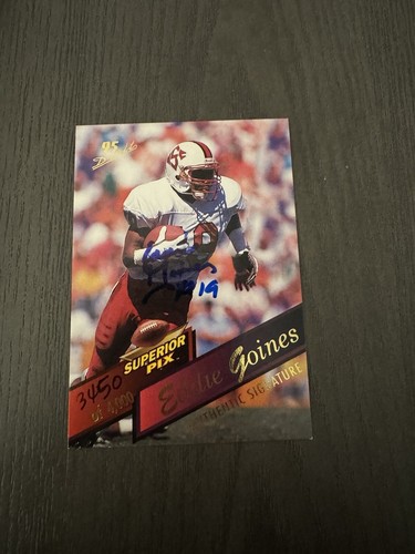 1995 Superior Pix Auto /4000 #46 EDDIE GOINES Signed ROOKIE Football ...