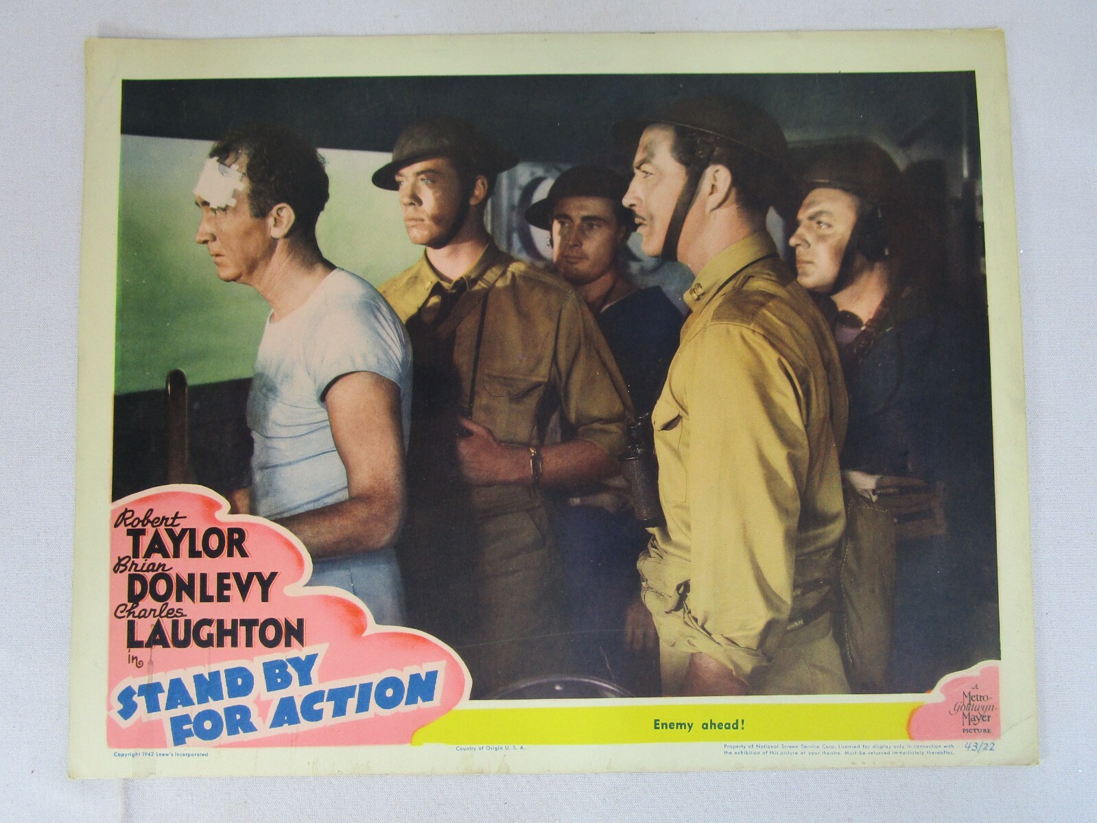 Stand by for Action 1942 Original U.S. Lobby Card 11"x 14" Robert ...