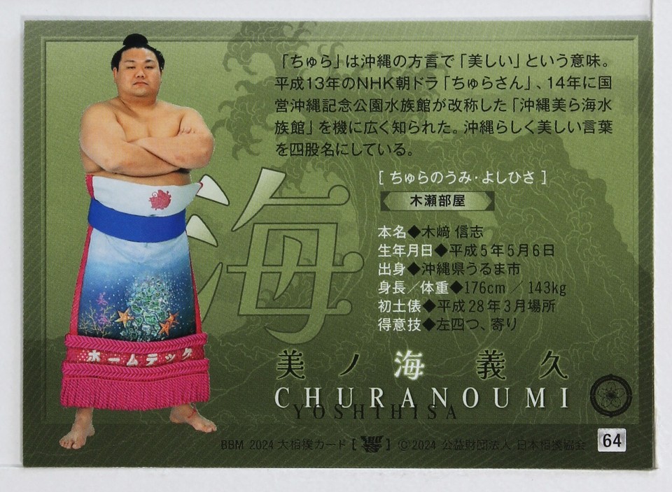 CHURANOUMI YOSHIHISA - 2024 BBM Sumo Wrestling Trading Card "Hibiki" | eBay