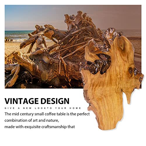 Natural Tree Coffee Table Handmade Live Edge Coffee Table With Metal ...