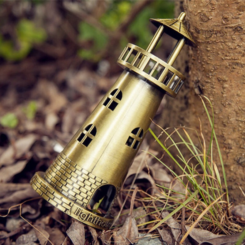 Brass Lighthouse Figurine Beacon Statue Building Model Ornament Décor ...