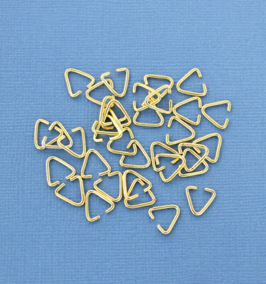 100 Pinch Bails Gold Tone 9mm x 6mm Triangle Jump Rings - Z595 | eBay