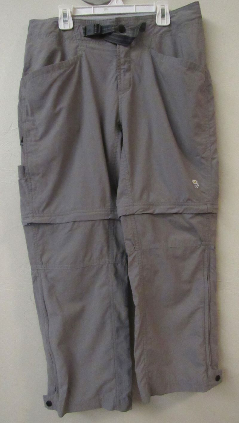Mountain Hardware Pants Women's Size 8 Gray Nylon Convertible Hiking ...