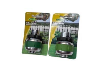 NEW GreenThumb 119571, 5/8" Male Soft Grip Hose End Mender (LOT OF 2 ...