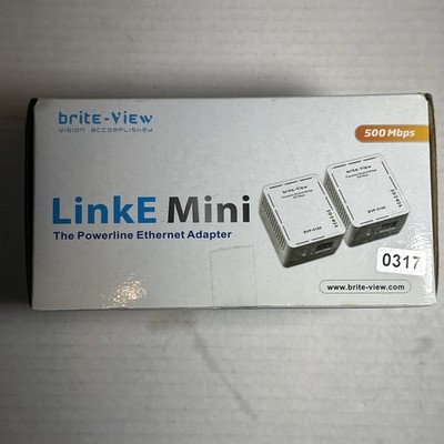 Brite-View LinkE Mini Powerline Ethernet Bridge Adapters 500 Mbps BVP ...