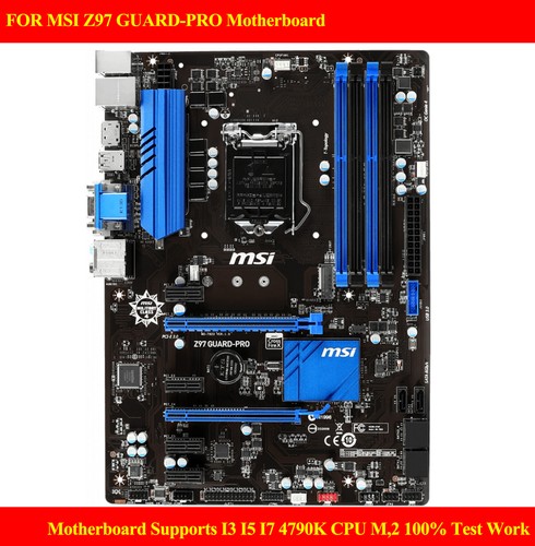 For MSI Z97 GUARD-PRO Motherboard Supports I3 I5 I7 4790K CPU M,2 DDR3 ...