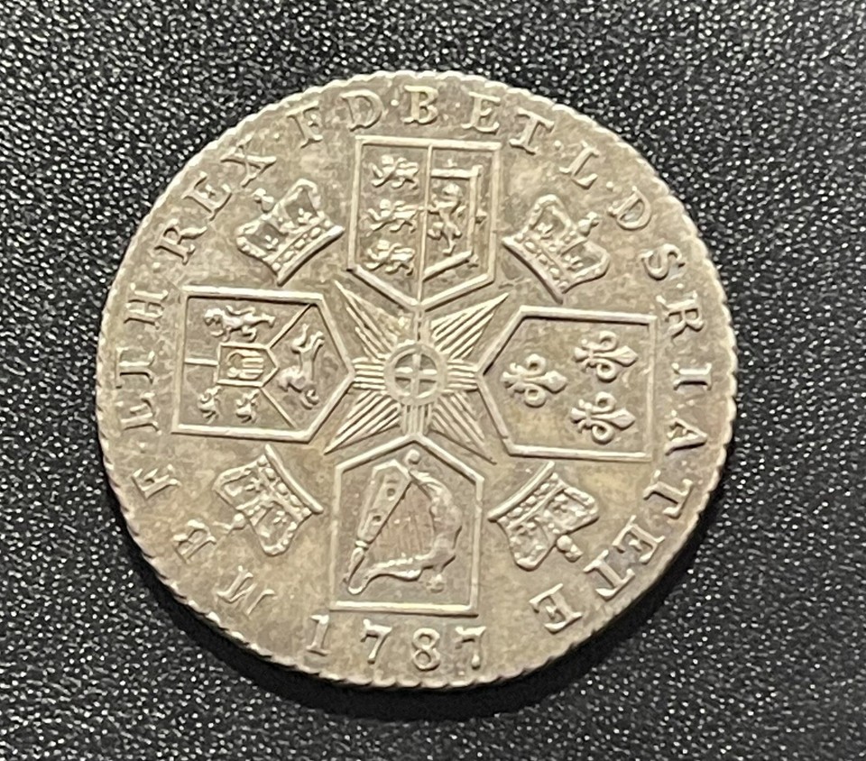 Great Britain 1787 (Without Stops at Date) Shilling Silver Coin: George ...