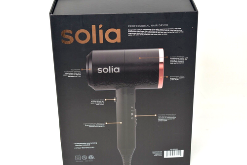 Solia BLACK/Rose Titanium Professional Hair Dryer -Ultra Quiet High ...