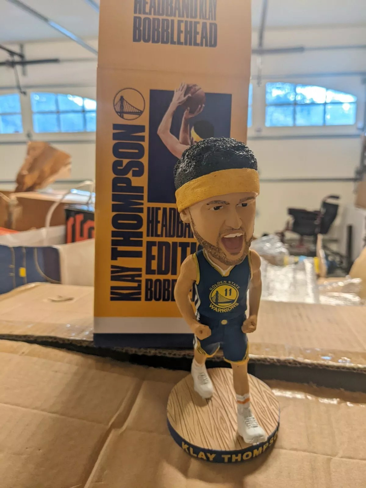 GS WARRIORS 2019 KLAY THOMPSON HEADBAND BOBBLEHEAD & 2024 Captain Klay ...