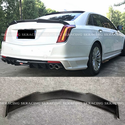 For Cadillac CT6 2016-2018 Real Carbon Fiber Rear Trunk Spoiler Lip ...