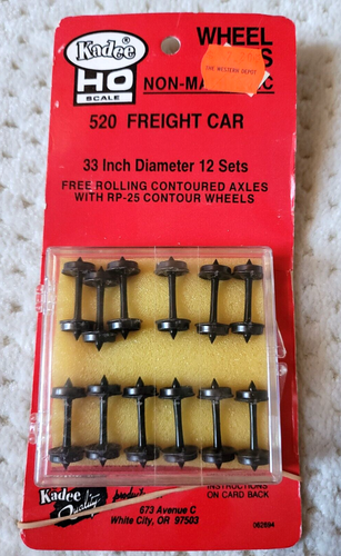 VTG NOS Kadee 520 33" Contoured Wheel sets-12 Free Rolling,Non-Magnetic ...
