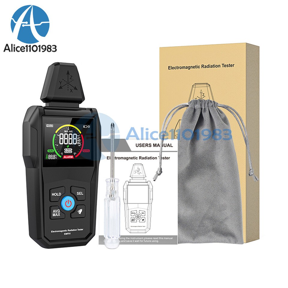 Digital EMF Meter Temp / Electric Field / Magnetic Field Radiation ...