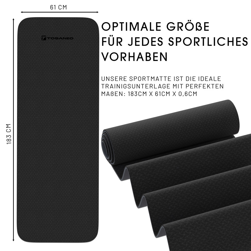 TPE Gymnastikmatte Fitnessmatte Sportmatte Bodenmatte Yoga Pilates ...