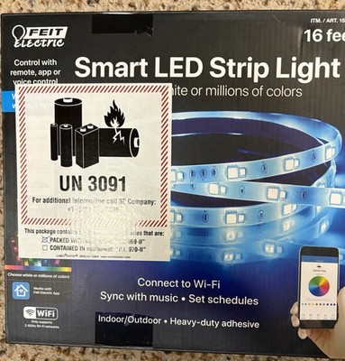 Feit Electric, Wi-Fi Smart 16' Indoor Outdoor Flexible LED Strip Light ...