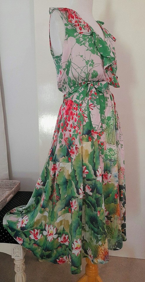 Lula Soul -Floral Lily Scenery Dress Multi-coloured Cool And Easy Care ...